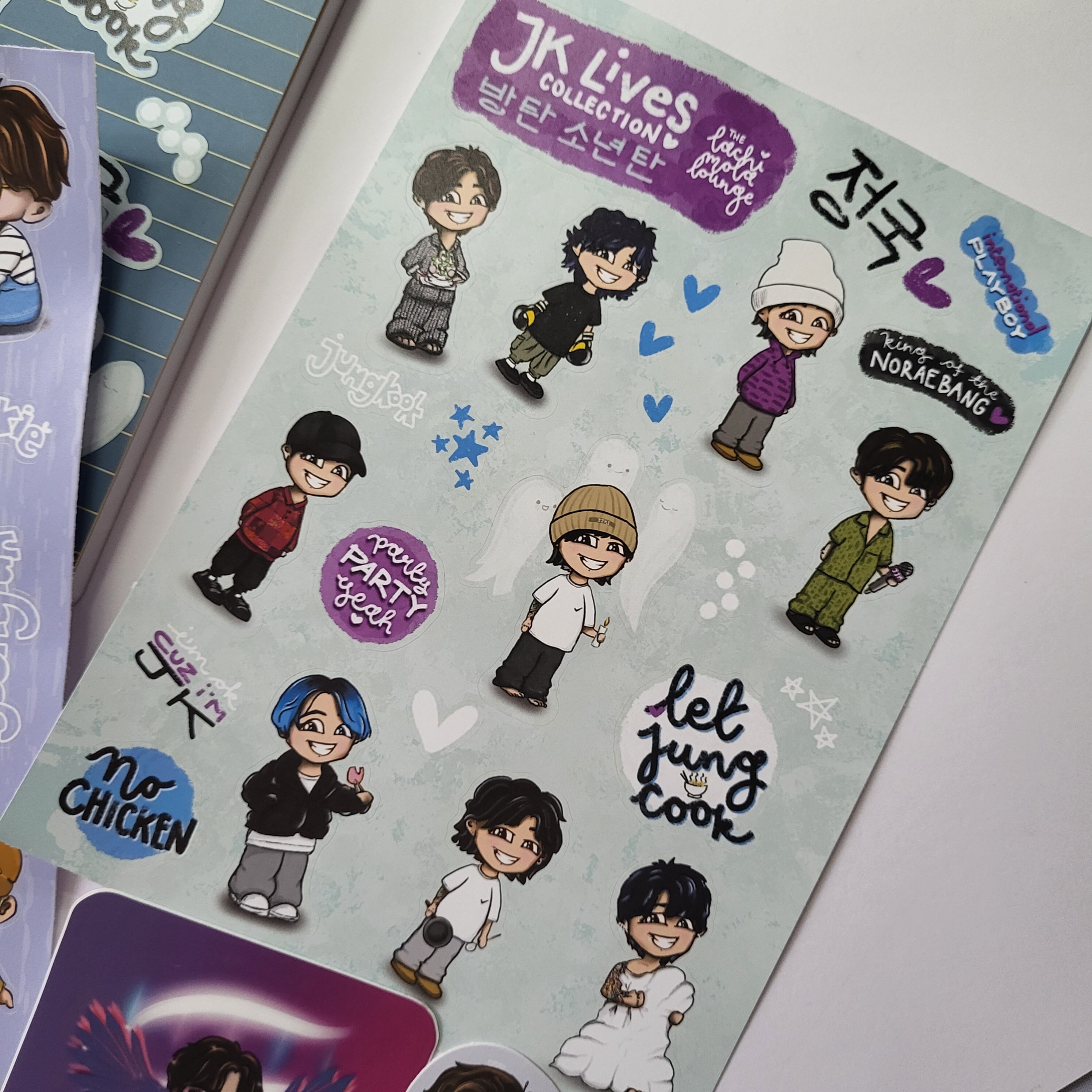 BTS Chibi Sticker Bundle JK Kiss Cut Stickers Run BTS - Etsy