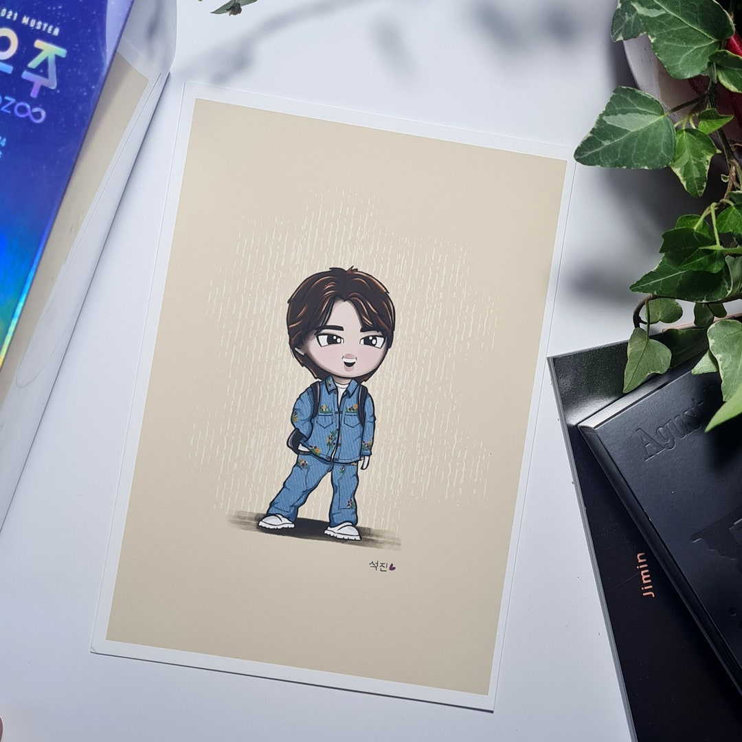 Jin Designer LV Double Denim Art Print, Seokjin Airport Fashion, PTD ...