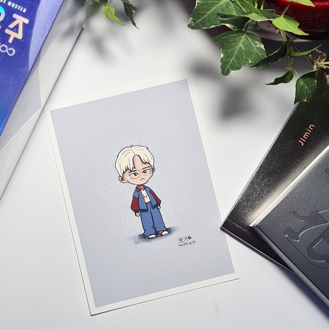 SUGA Run BTS Chibi Art Print, Episode 30, Archive Quality, Yoongi BTS ...