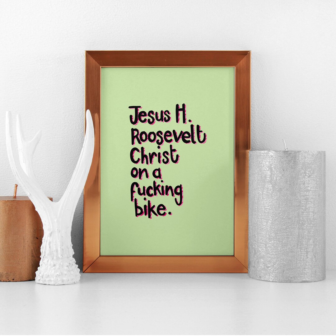 SWEARY PRINT Jesus H Christ Wall Art Swearing Lettering - Etsy