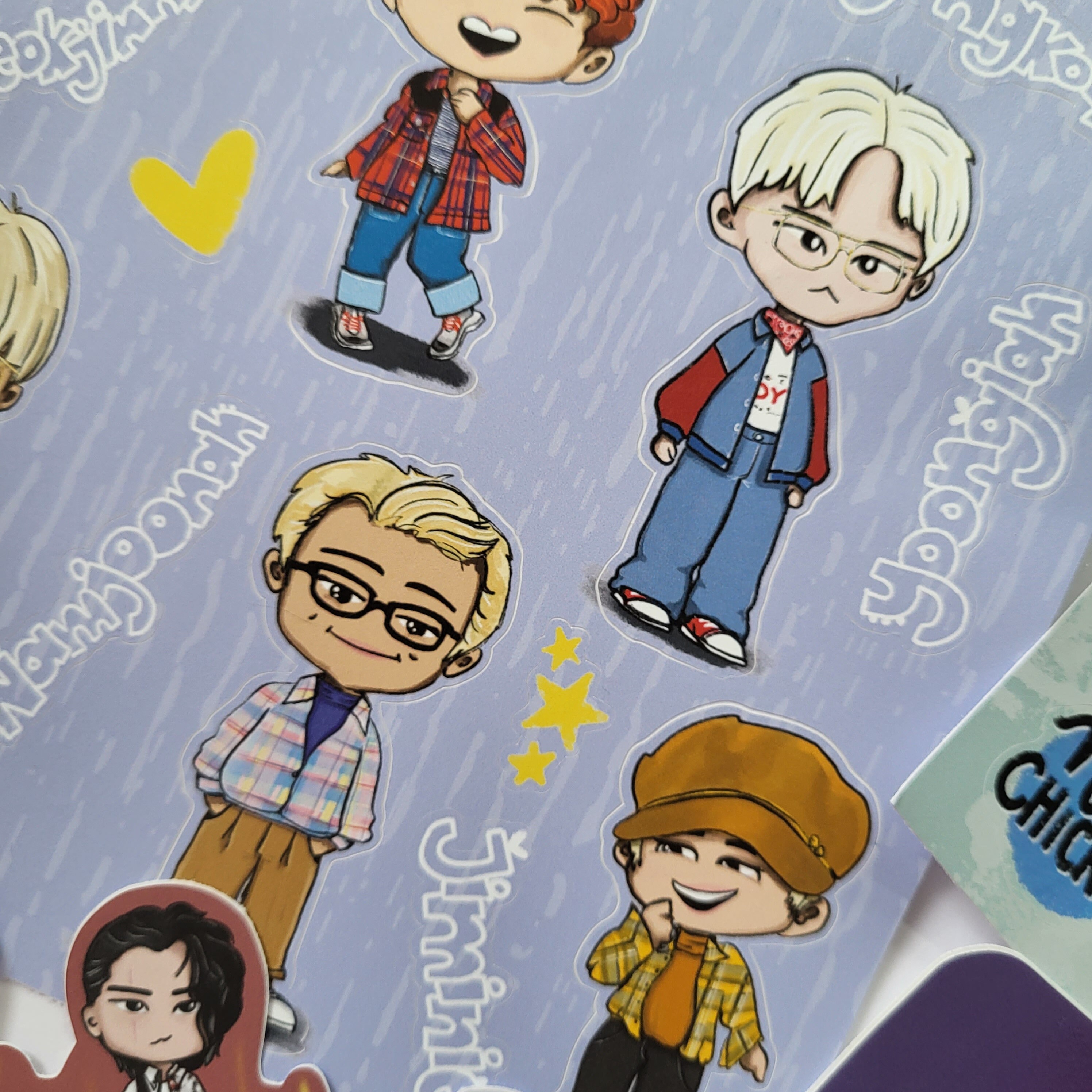 BTS Chibi Sticker Bundle JK Kiss Cut Stickers Run BTS - Etsy