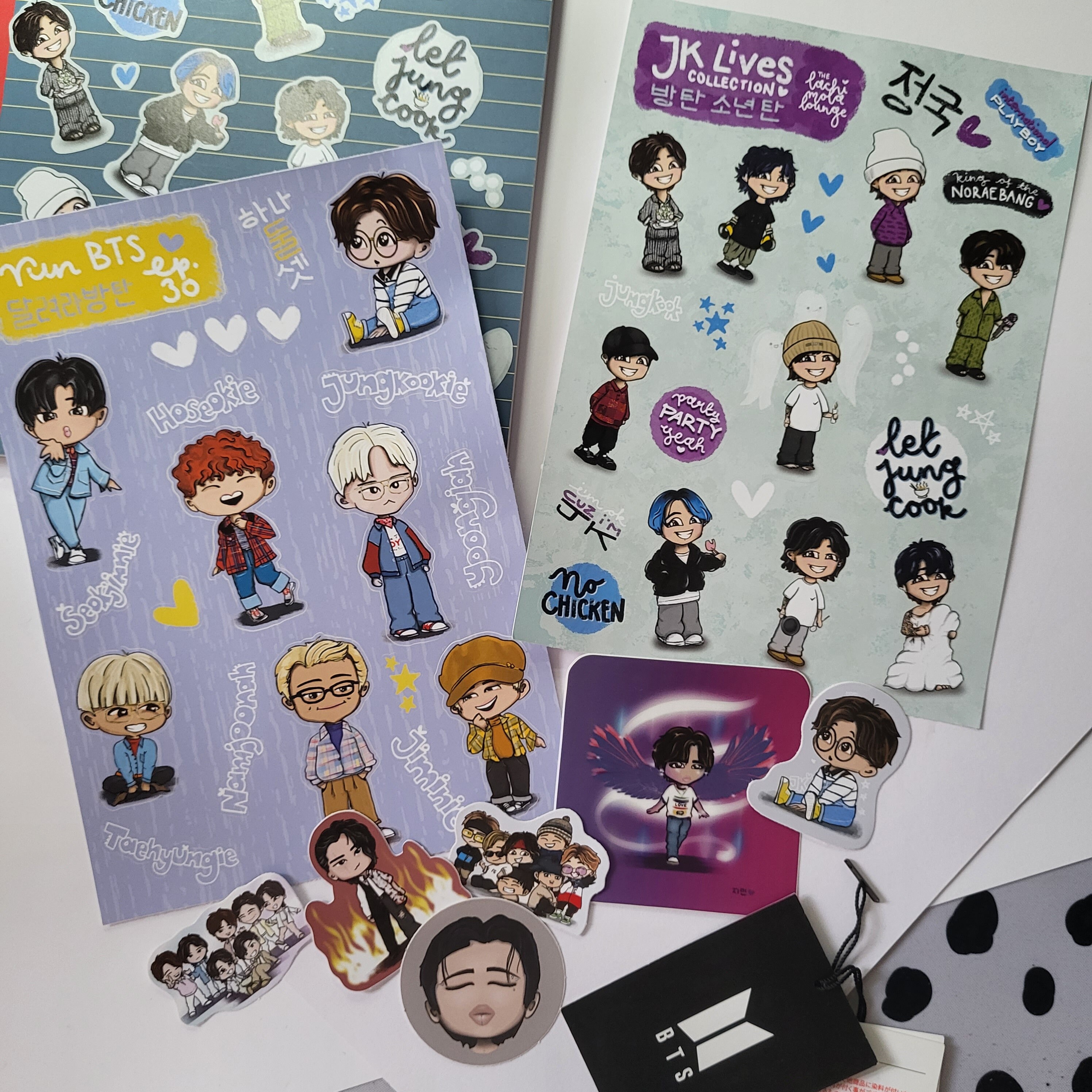 BTS Chibi Sticker Bundle JK Kiss Cut Stickers Run BTS - Etsy