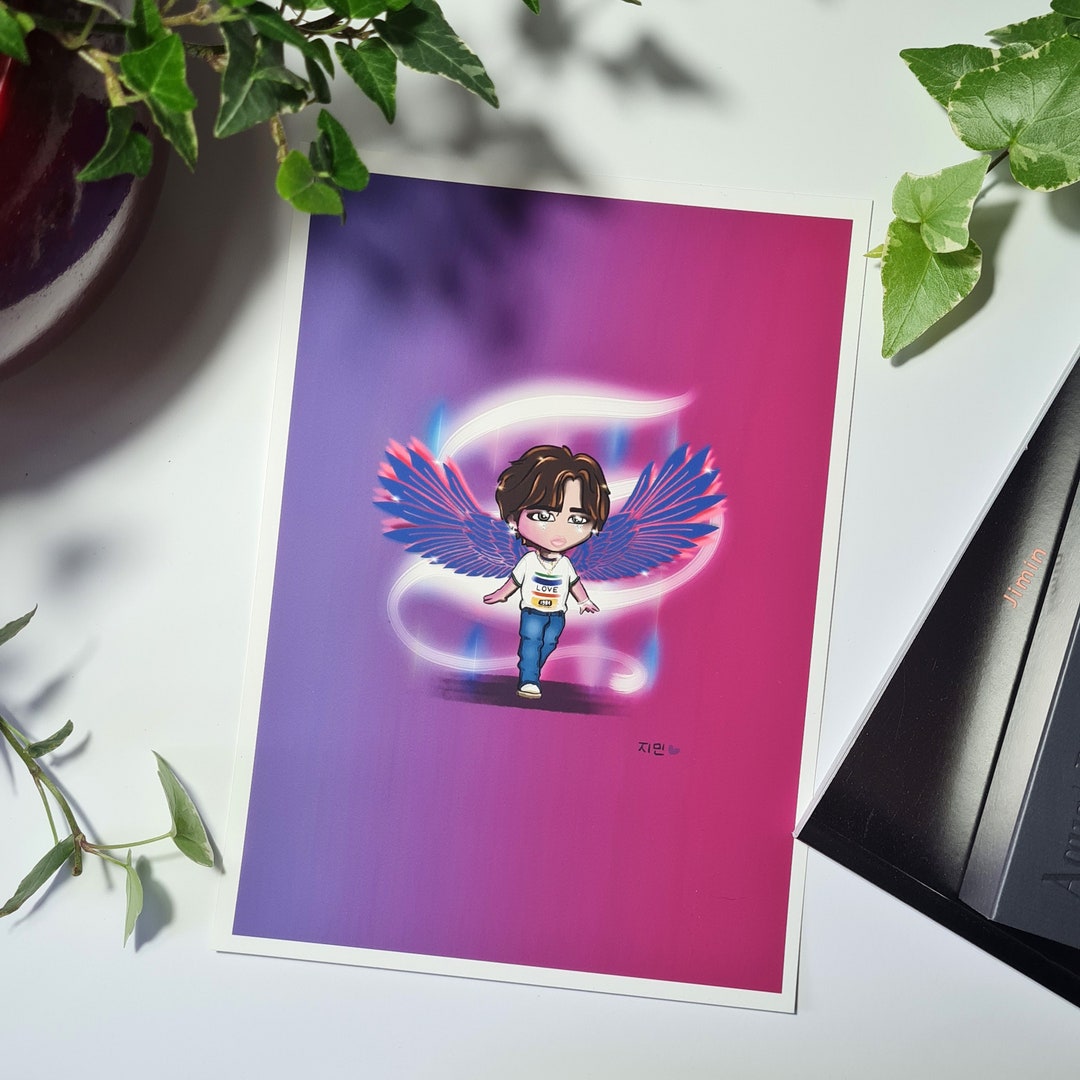 Jimin Photofolio Art Print, Angel Jimin Print, Cute BTS Art Print, Park ...