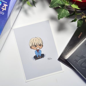 V Run BTS Chibi Art Print, Archive Quality, Taehyung BTS Illustration ...