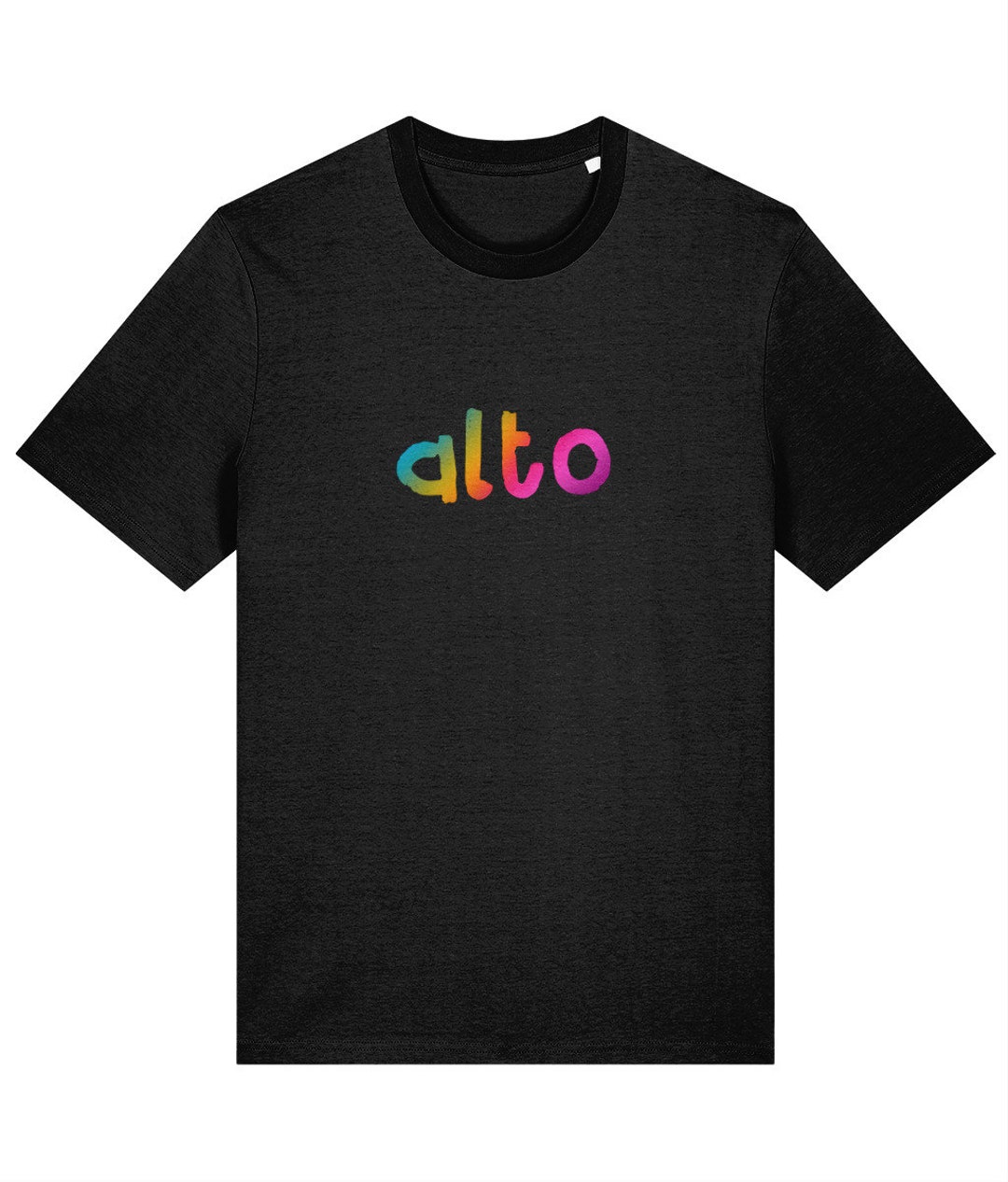 Standard Crew Fit ALTO SINGER Rainbow Print Tshirt, Organic Cotton ...