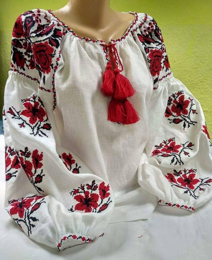 Wonderful Embroidered Blouse Flowered Embroidery Linen Shirt - Etsy