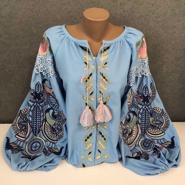 Embroidered Blouse - Etsy