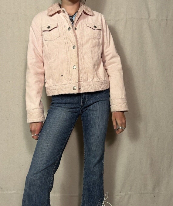 Y2K Reference Pink Corduroy Jacket Sherpa Fleece Line… - Gem