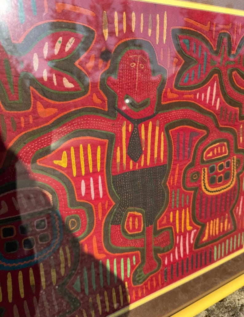 1960's Kuna Mola Central American Native Cotton Applique Frames ...