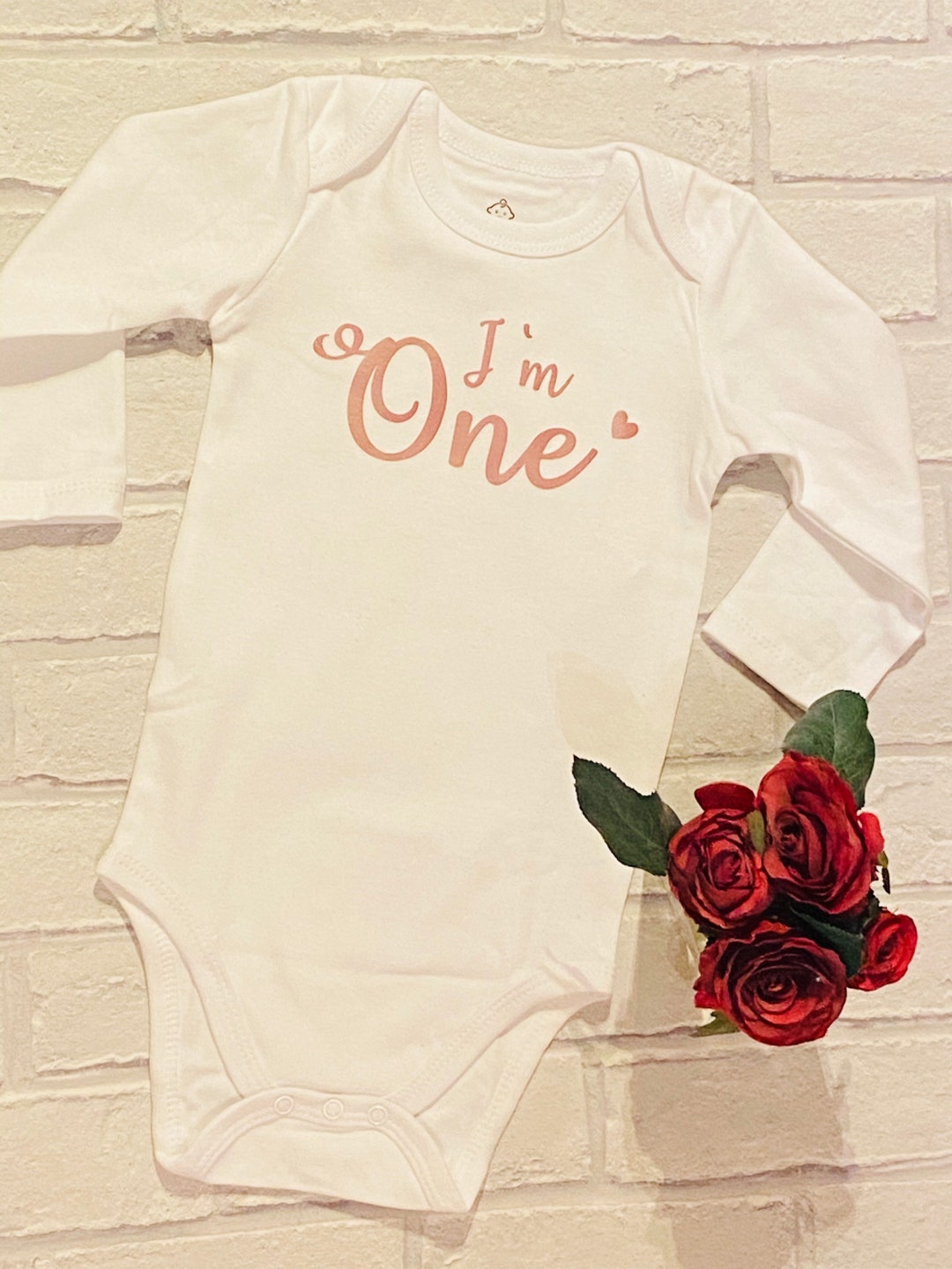 Im One. Babys Vest. First Birthday Long Sleeve Vest - Etsy UK
