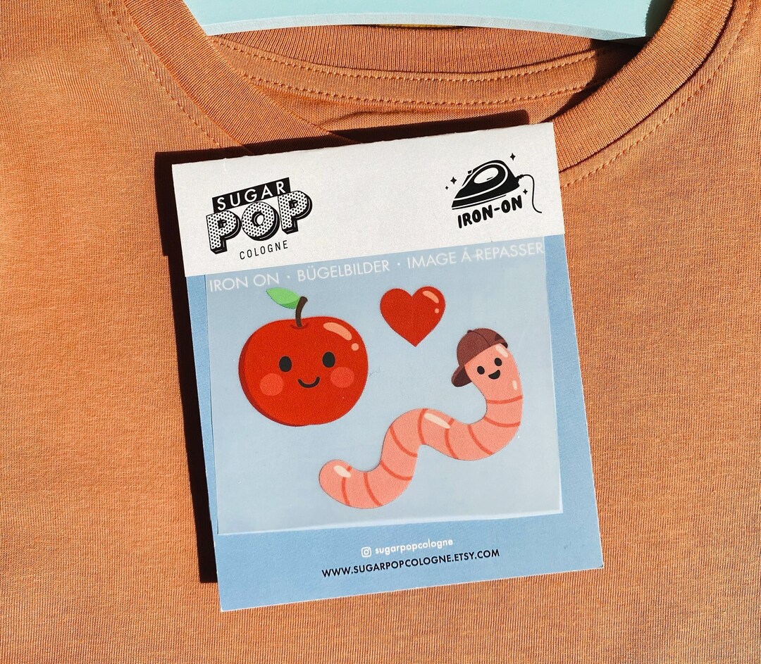 Bügelbilder Patches Sticker Süsser Regenwurm Rmit Apfel Zum Selbst ...
