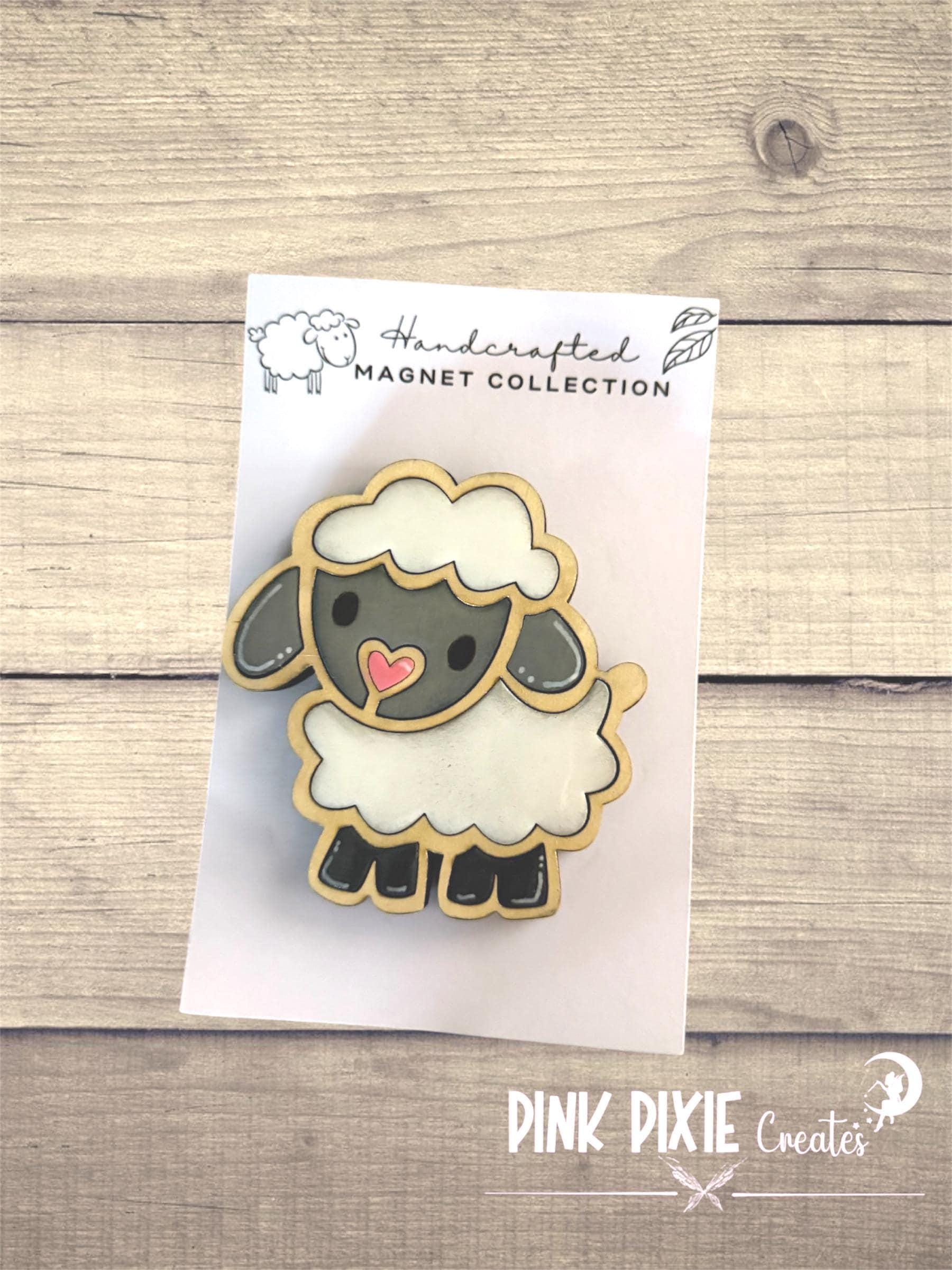 Wooden Handmade Chunky Sheep Magnet - Etsy