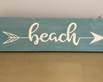 Beach wood sign | Etsy