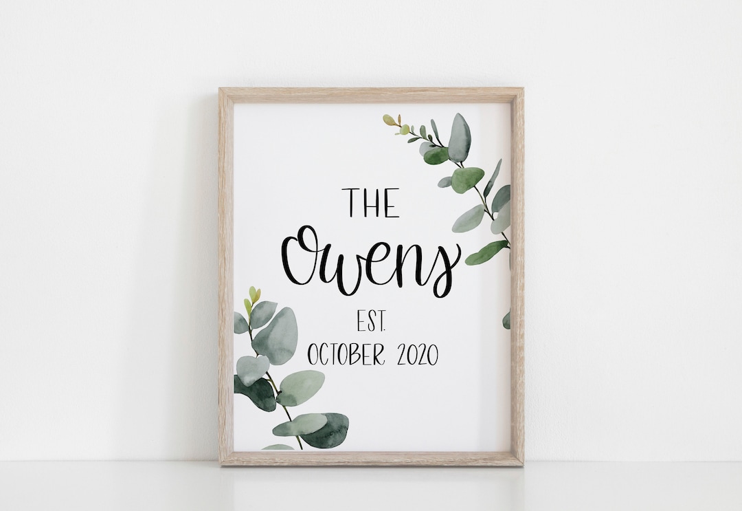 Custom Couples/family Est. Wedding Date Print - Etsy