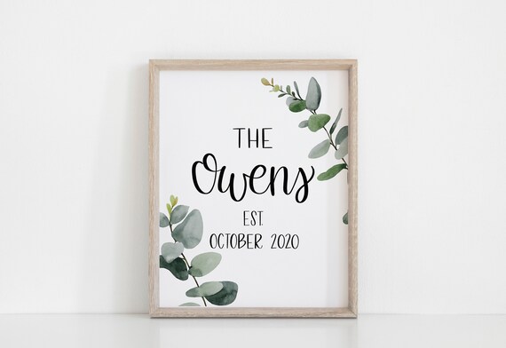 Custom Couples/family Est. Wedding Date Print - Etsy