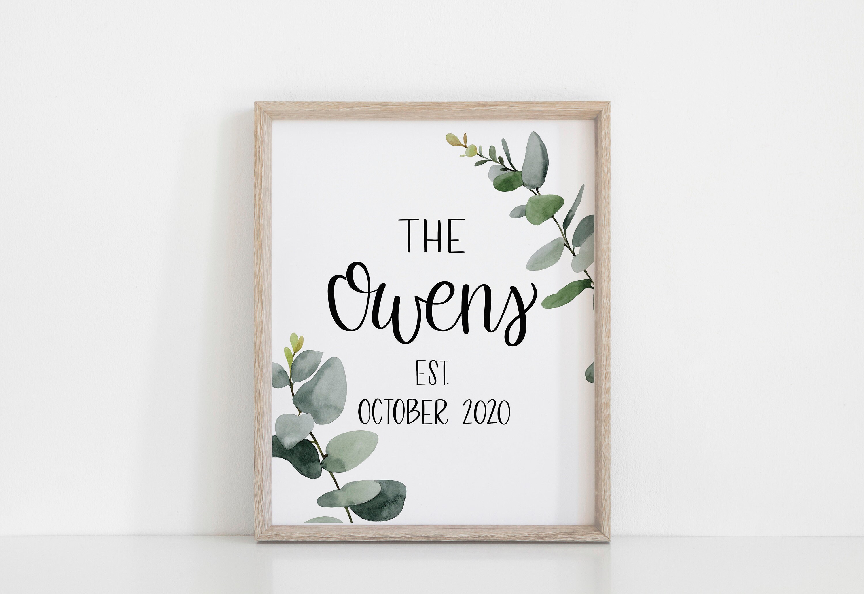 Custom Couples/family Est. Wedding Date Print - Etsy