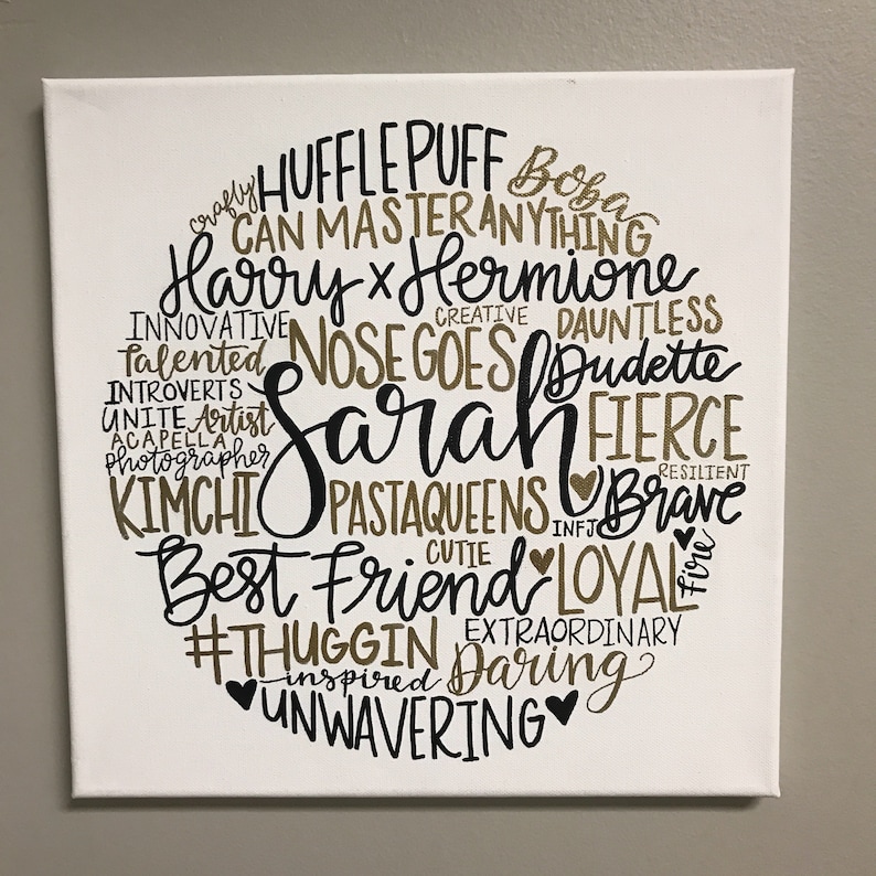 Custom Word Art Canvas | Etsy Custom Word Art Canvas | Etsy