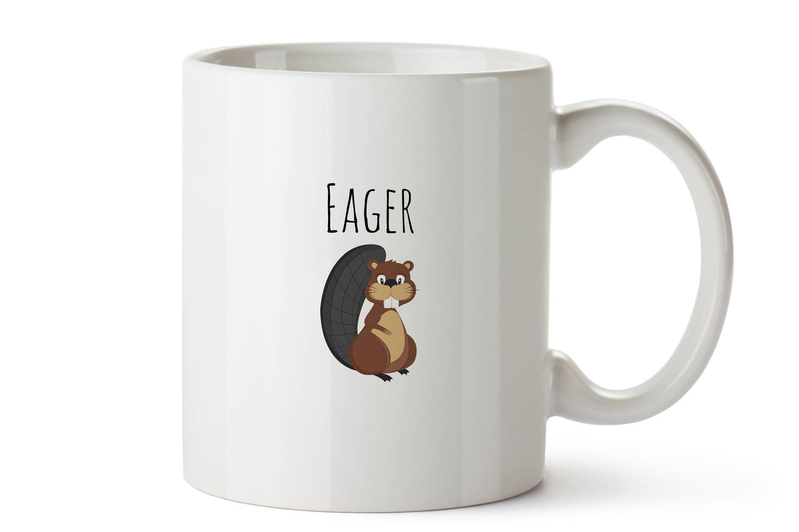 Eager Beaver Mug, Cute Mug, Eager Beaver, White Mug, 11oz Mug, Coffee ...