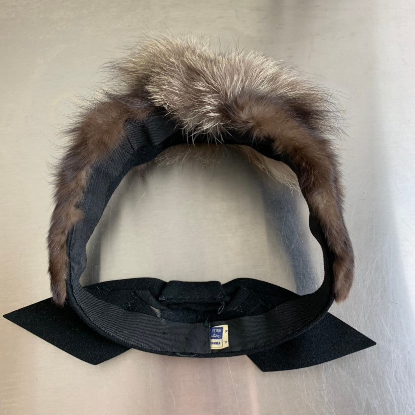 Vintage 40s Fox Fur Trim Hat With Back Bow | Etsy