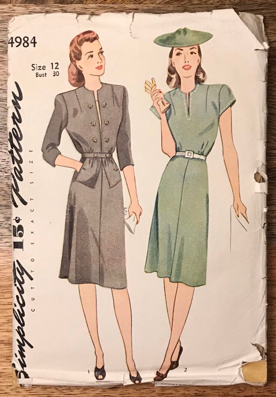 40s Simplicity 4984 Dress Pattern - Etsy
