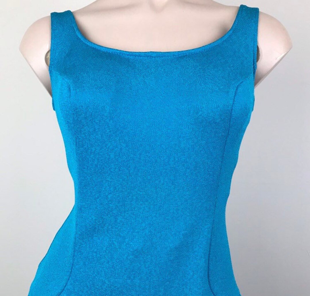 Vintage 60s Turquoise One Piece Pin up Swimsuit Bathing Suit - Etsy