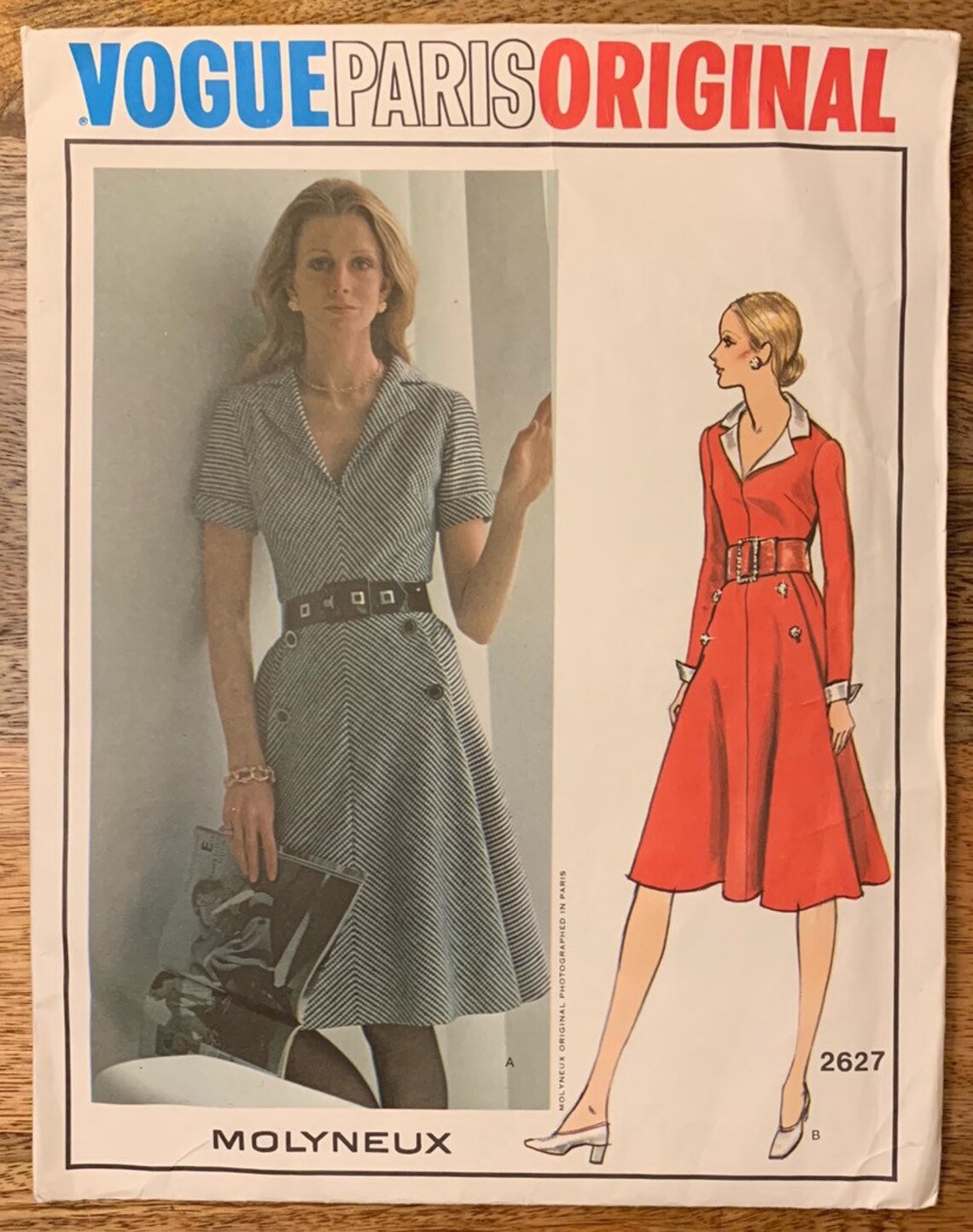 70s Vogue Paris Original 2627 Molyneux Dress Pattern - Etsy