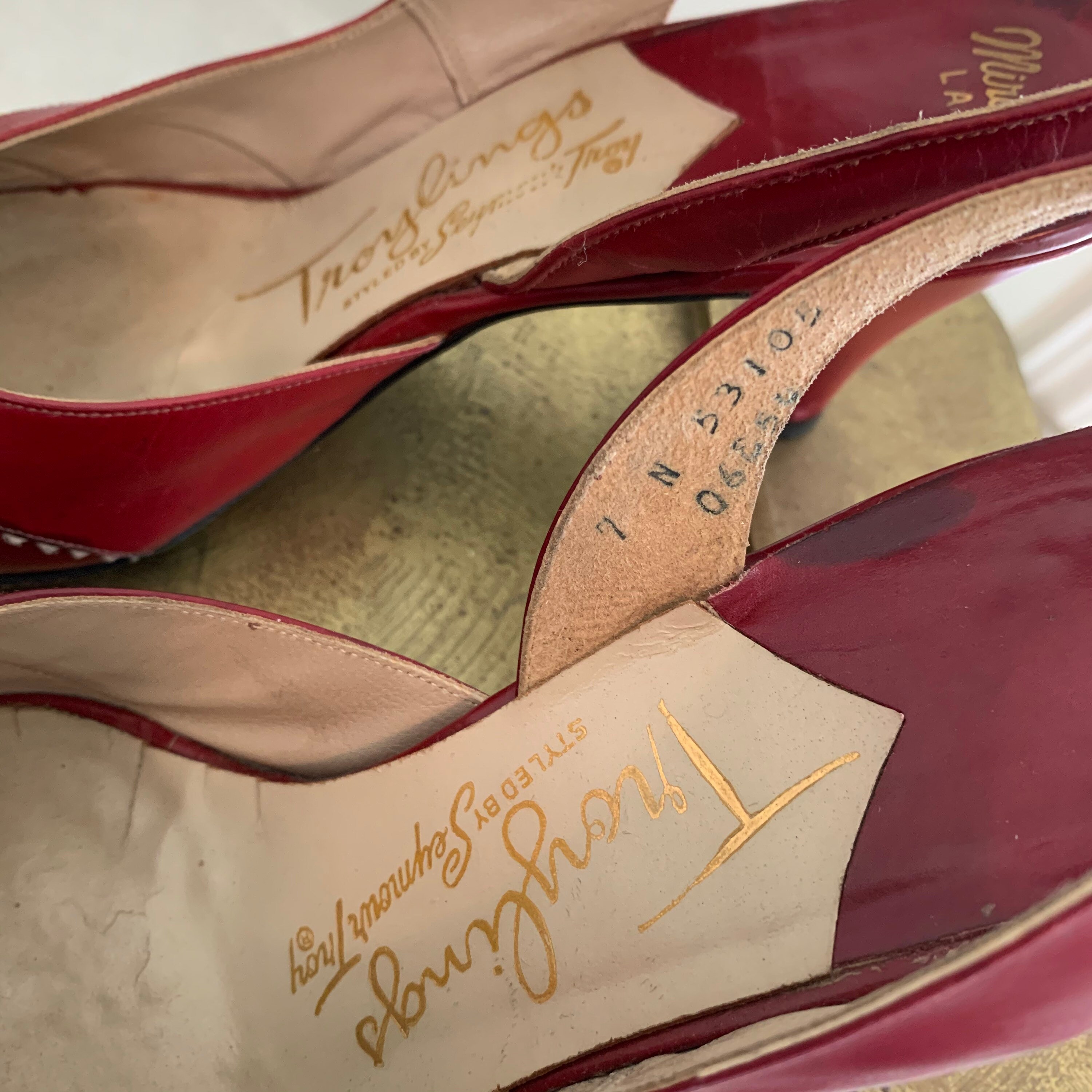 Vintage 50s Red Sling Back Peep Toe Heels - Etsy