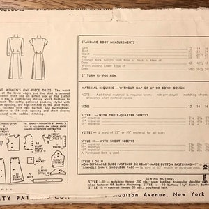 40s Simplicity 4984 Dress Pattern - Etsy