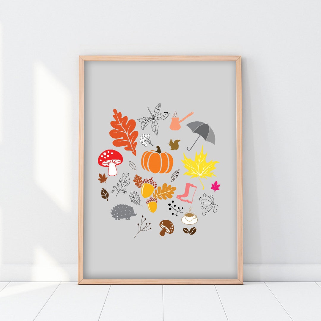 Autumn Wall Decor, Fall Decor Printable, Pumpkin, Printable Wall Art ...