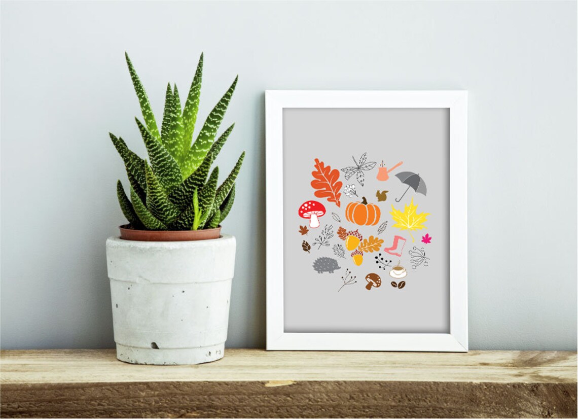 Autumn Wall Decor, Fall Decor Printable, Pumpkin, Printable Wall Art ...