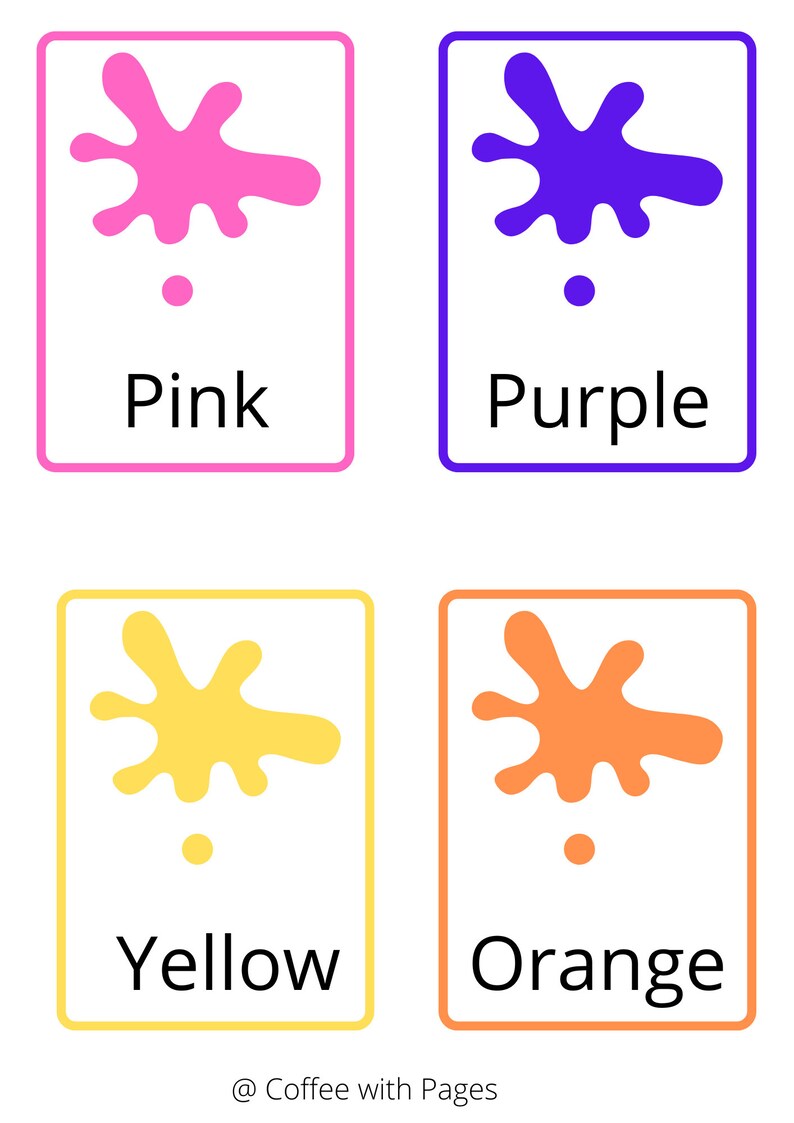 11 Printable Colours Flashcards - Etsy
