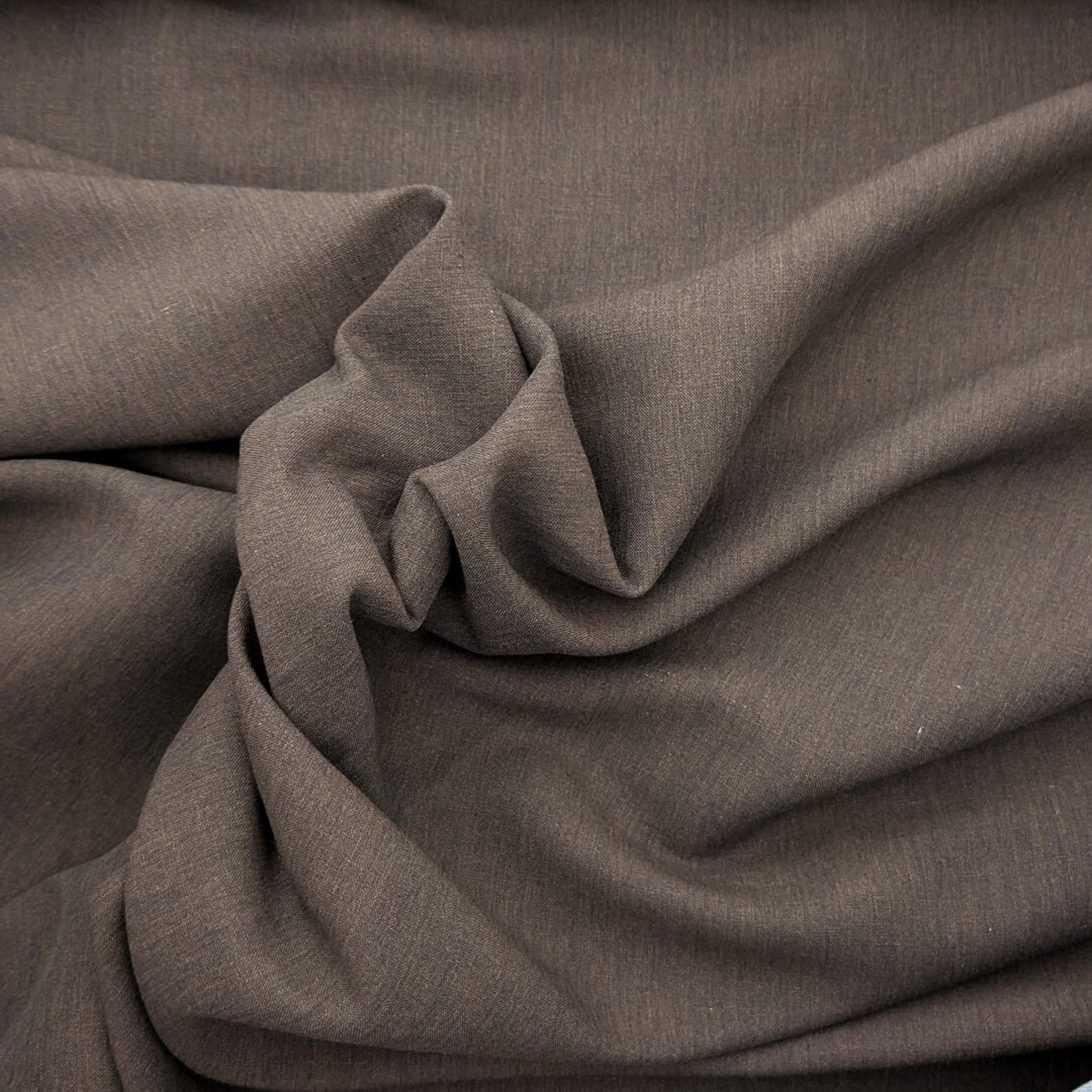 Chocolate Brown Linen / Viscose Blend Fabric - Dressmaking / Trouser ...