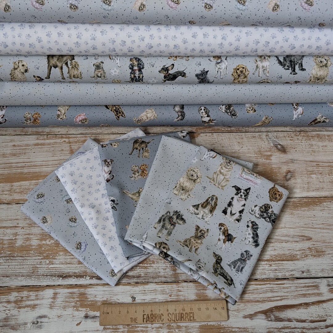 Wrendale Dog Fabric - Whiskers and Paws Material - Hannah Dale's ...