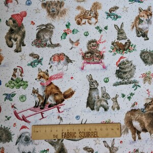 Wrendale Christmas Fabric Wrendale Designs One Snowy Day by Maywood ...