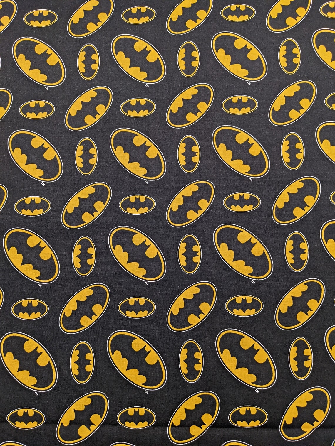Batman Fabric Black and Yellow Batman Logo Cotton Material | Etsy