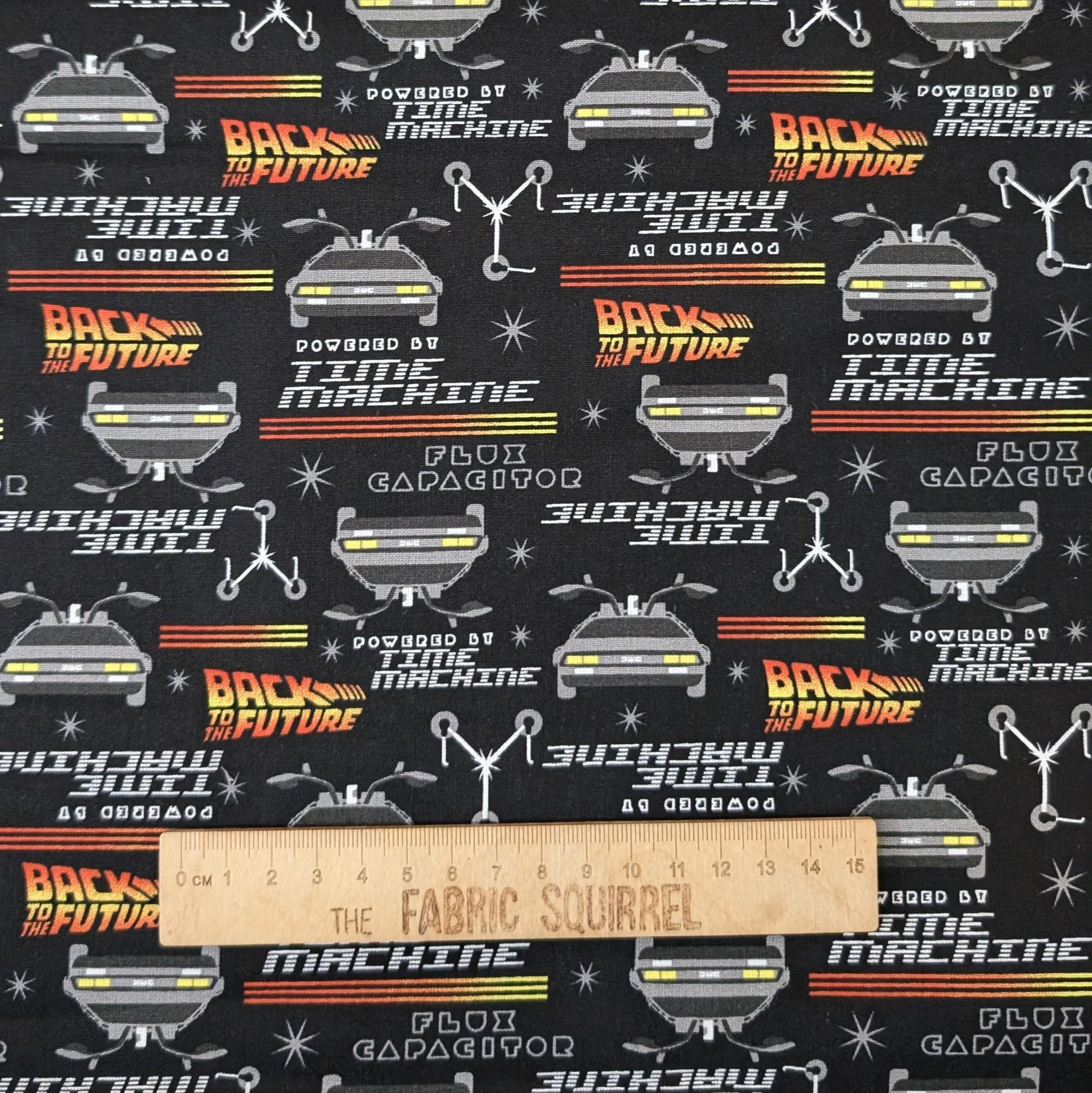 Back to the Future Fabric - 80s Themed Cotton Material - Fabric for Men ...