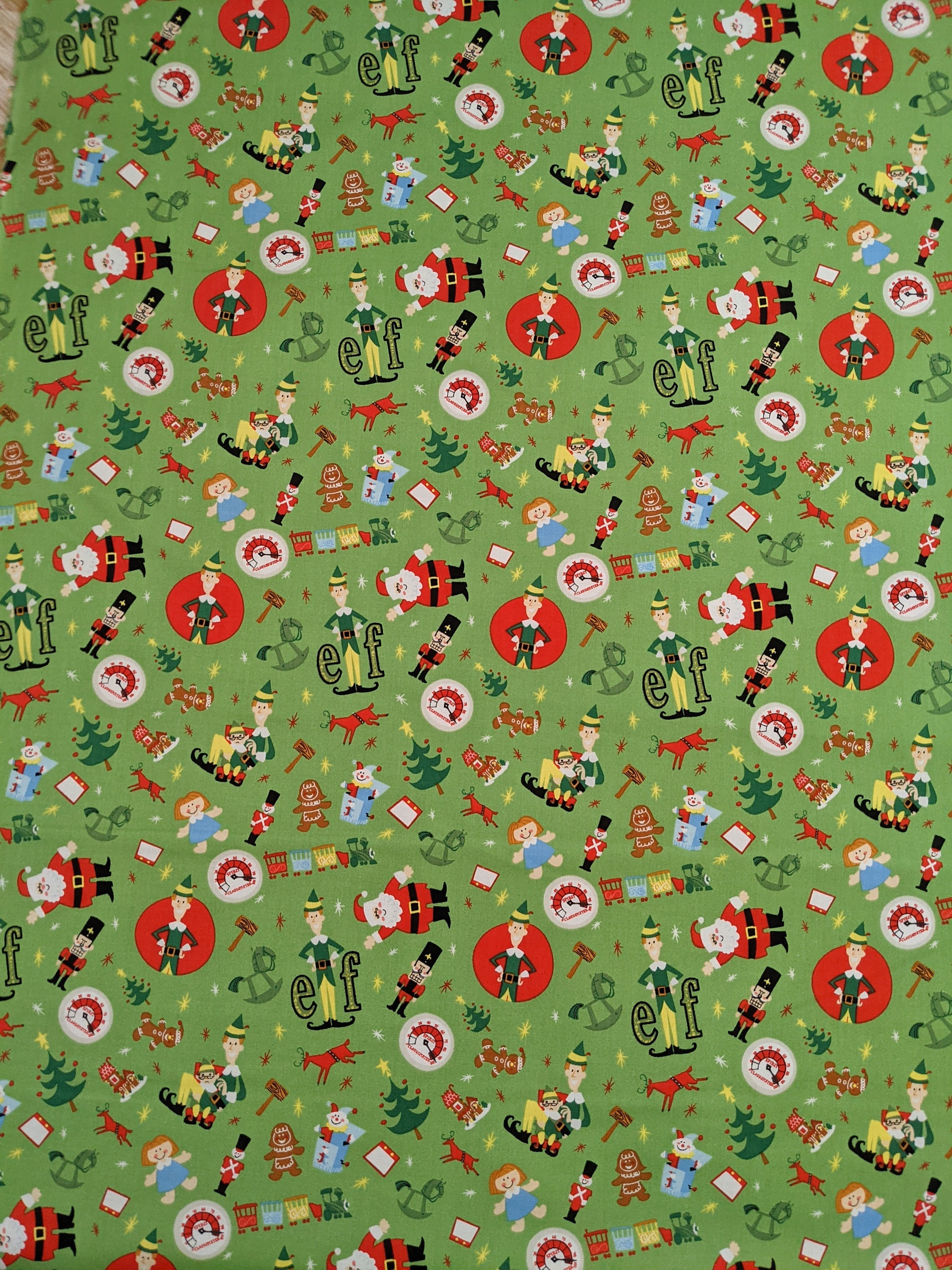Elf Christmas Fabric Buddy the Elf Green Material Camelot - Etsy UK
