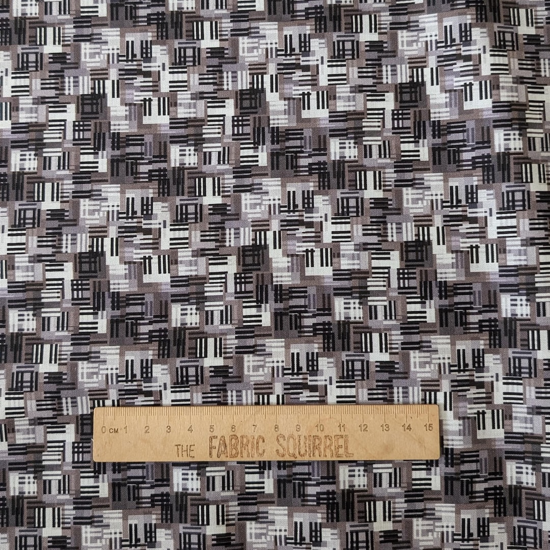 Abstract Piano Fabric - Keyboard Geo From Rockin' Out by Oasis Fabrics ...