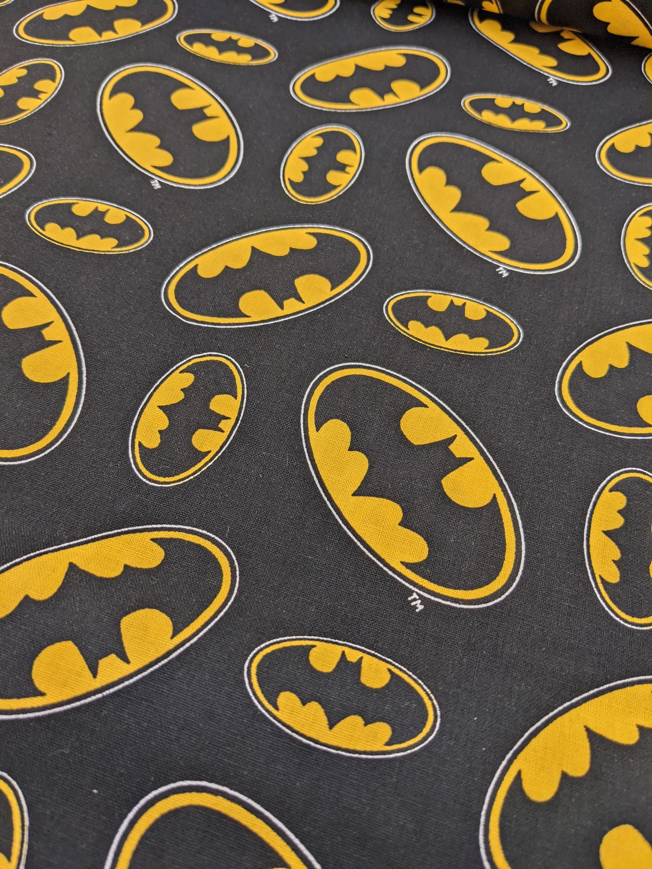 Batman Fabric Black and Yellow Batman Logo Cotton Material | Etsy