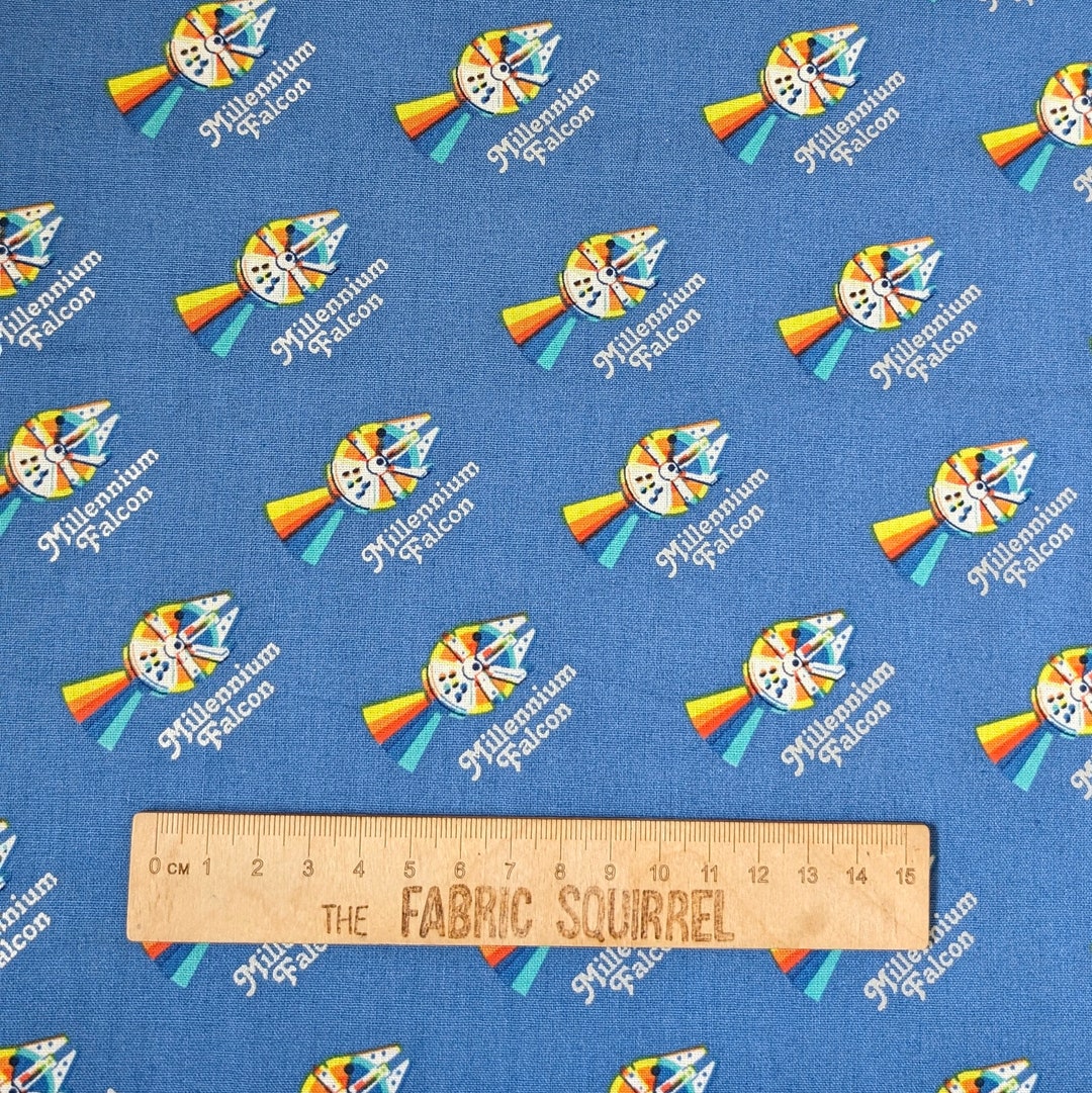 Star Wars Millennium Falcon Fabric - Rainbow Star Wars Fabric - Craft ...