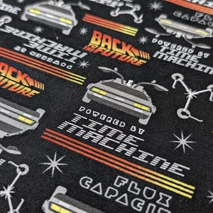 Back to the Future Fabric - 80s Themed Cotton Material - Fabric for Men ...