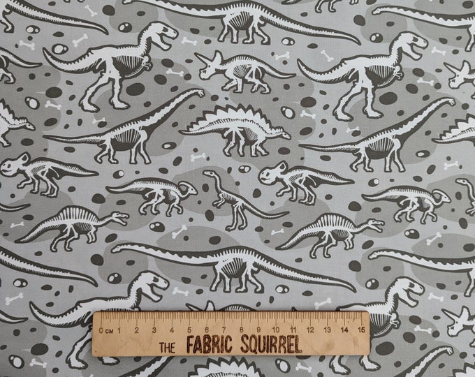 Dino Days Fabric - Dinosaur Fossil Material From Northcott Fabrics - Dinosaur Skeletons - Etsy