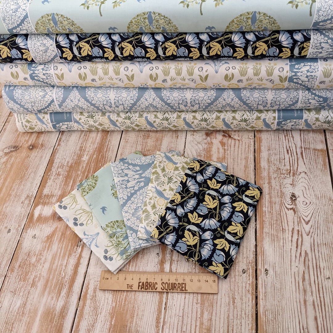 Voysey Birds in Nature Fabric: V&A Museum Craft Cotton - Etsy