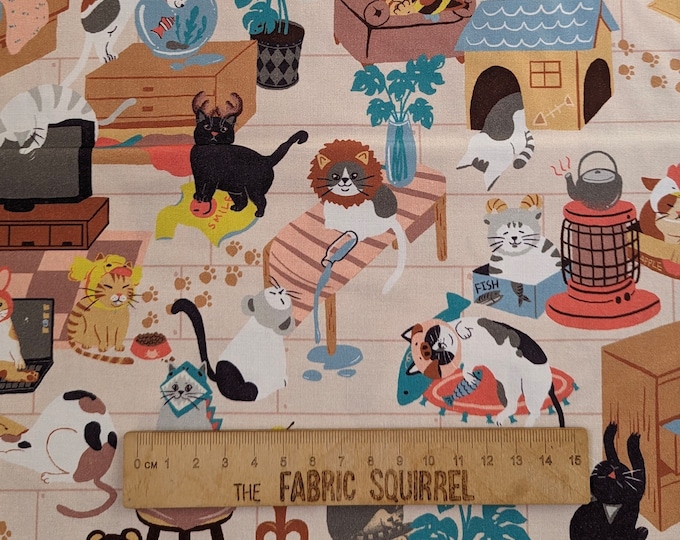 Pup Art Fabric Raise the Woof by 3 Wishes Fabrics Spaniel Abstract ...