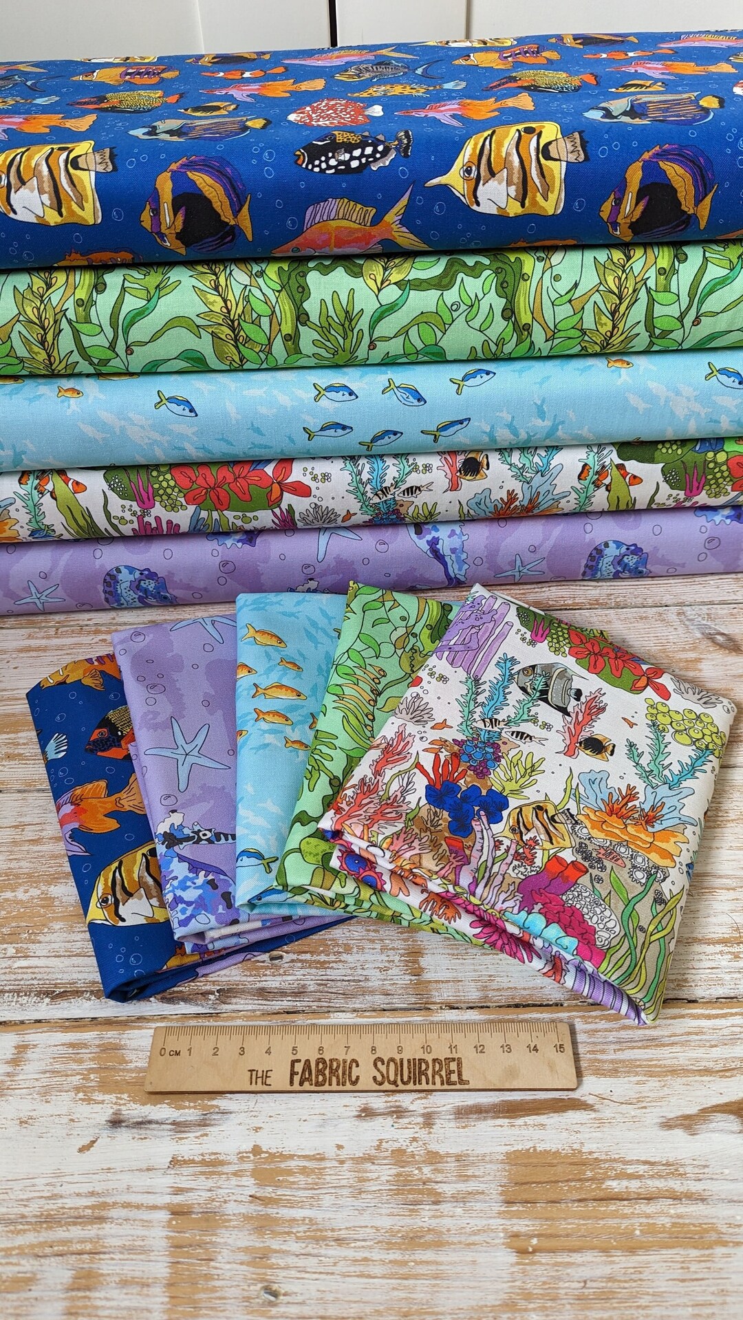 Sea in Colour Organic Cotton Fabric the Crafty Lass for Craft Cotton ...