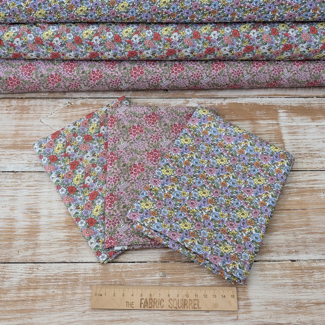 Tiny Floral Cotton Fabric: Ditsy Print by Craft Cotton Company - Etsy UK