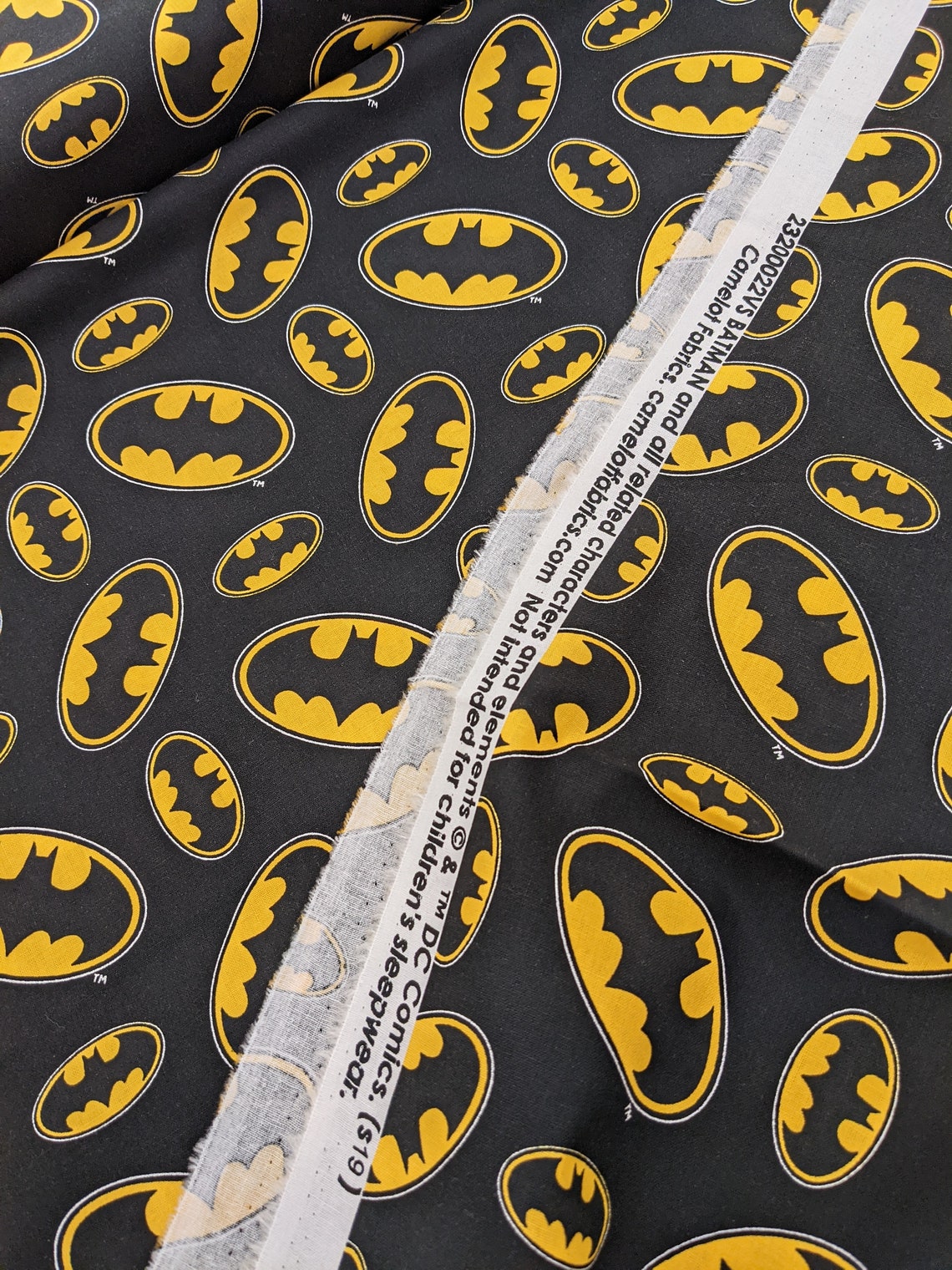 Batman Fabric Black and Yellow Batman Logo Cotton Material - Etsy