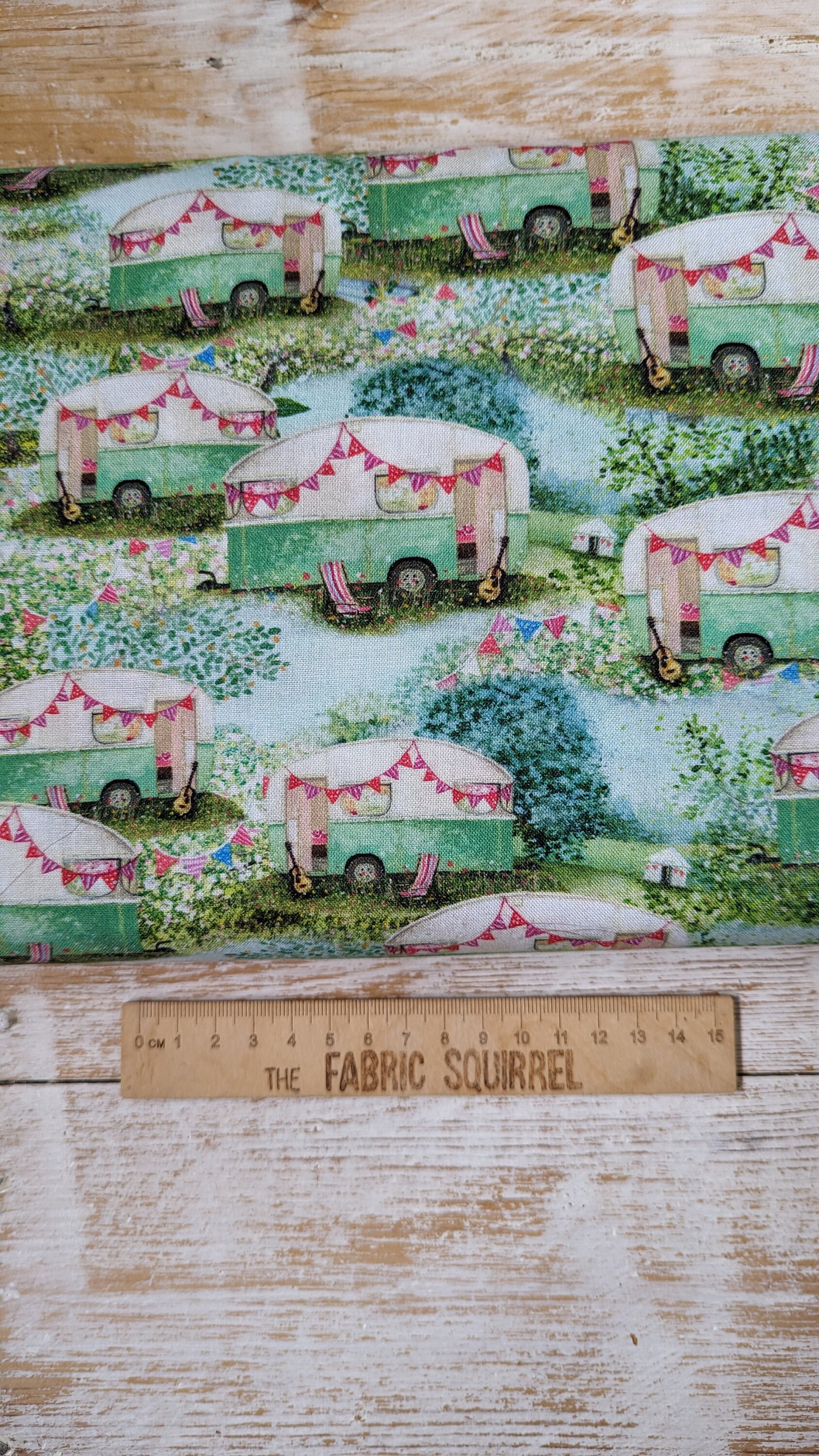 Retro Caravan Fabric - the Secret Garden by 3 Wishes Fabrics - Etsy