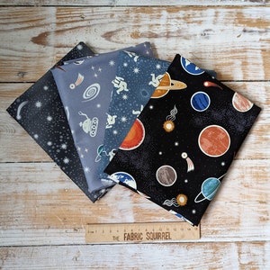 Space Themed Fabric | Planets, Astronauts, Glow-in-the-dark Cotton ...