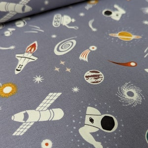 Space Themed Fabric | Planets, Astronauts, Glow-in-the-dark Cotton ...